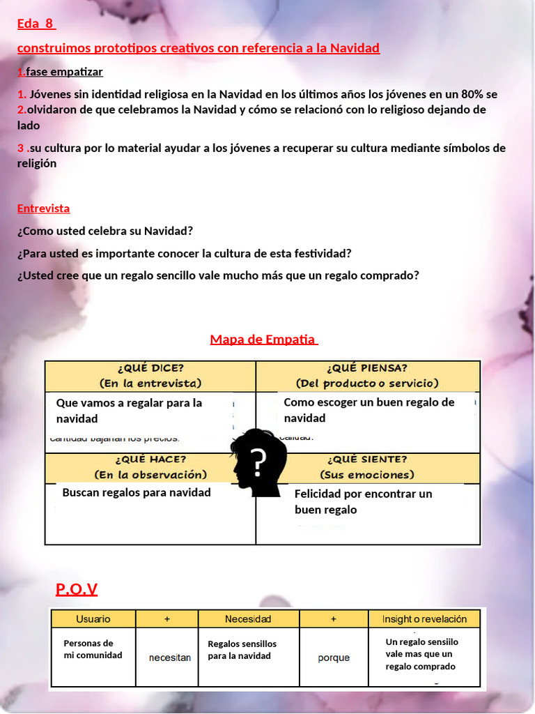 Eda 8 Construimos Prototipos Creativos Con Referencia A La Navidad | PDF