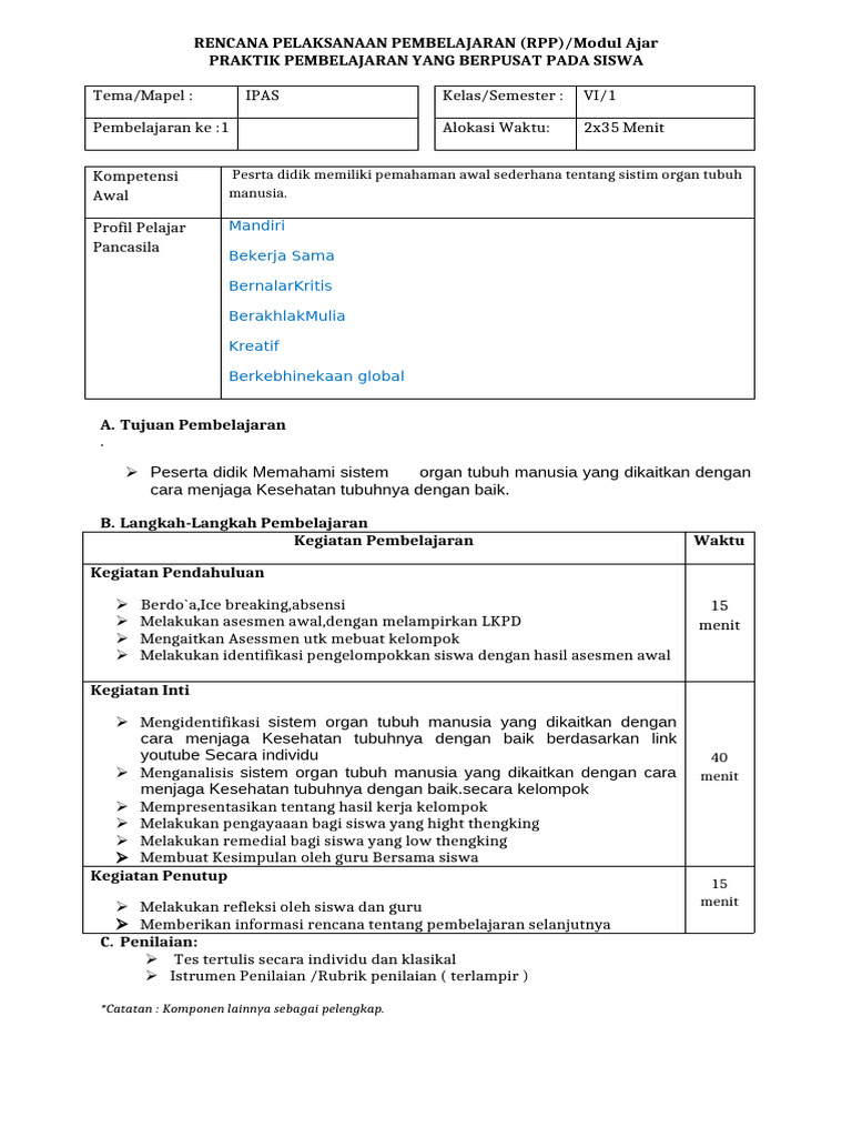 RPP Atau Modul Ajar | PDF