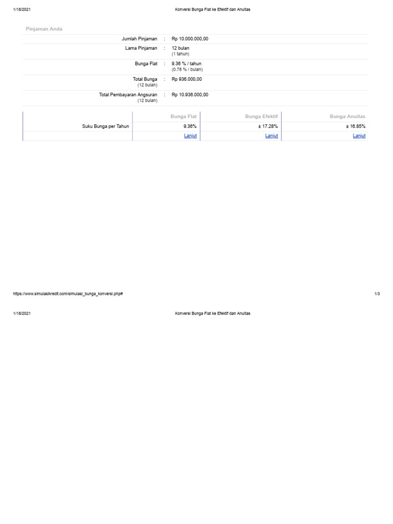 Konversi Bunga Flat Ke Efektif Dan Anuitas-9.36 | PDF