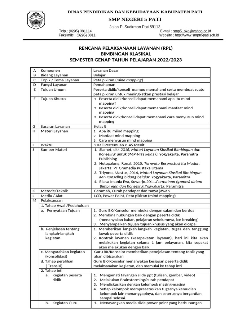 RPL MIND MAPPING (Genap) | PDF