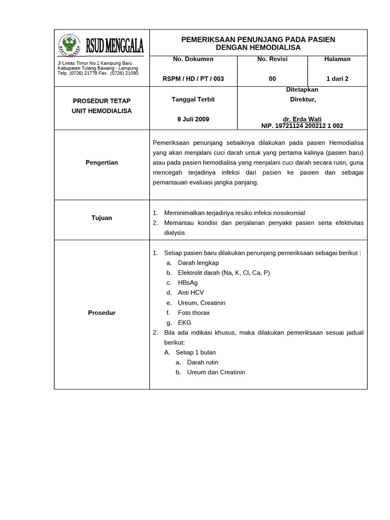 3 PEMERIKSAAN PENUNJANG PADA PASIEN DENGAN HDd | PDF