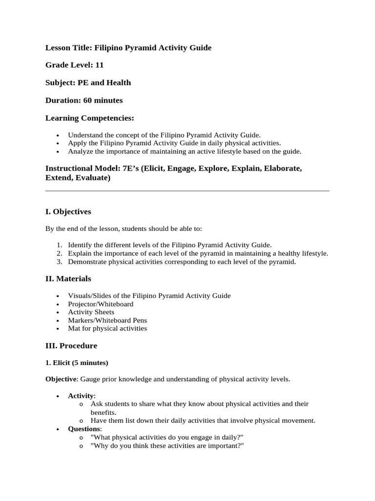 DLP PE and Health 11 Filipino Activity Guide | PDF | Cognition | Career & Growth