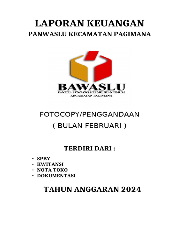 Cover LPJ Fotocopy Penggandaan | PDF | Law