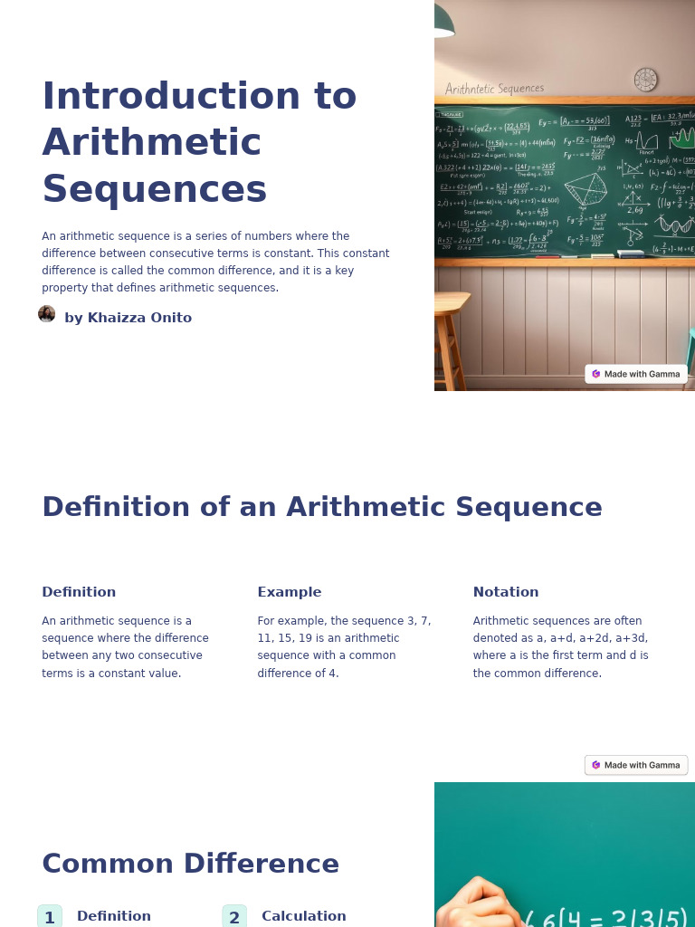 Introduction To Arithmetic Sequences | PDF | Sequence | Arithmetic