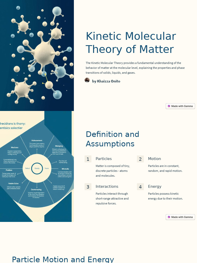 Kinetic Molecular Theory of Matter | PDF