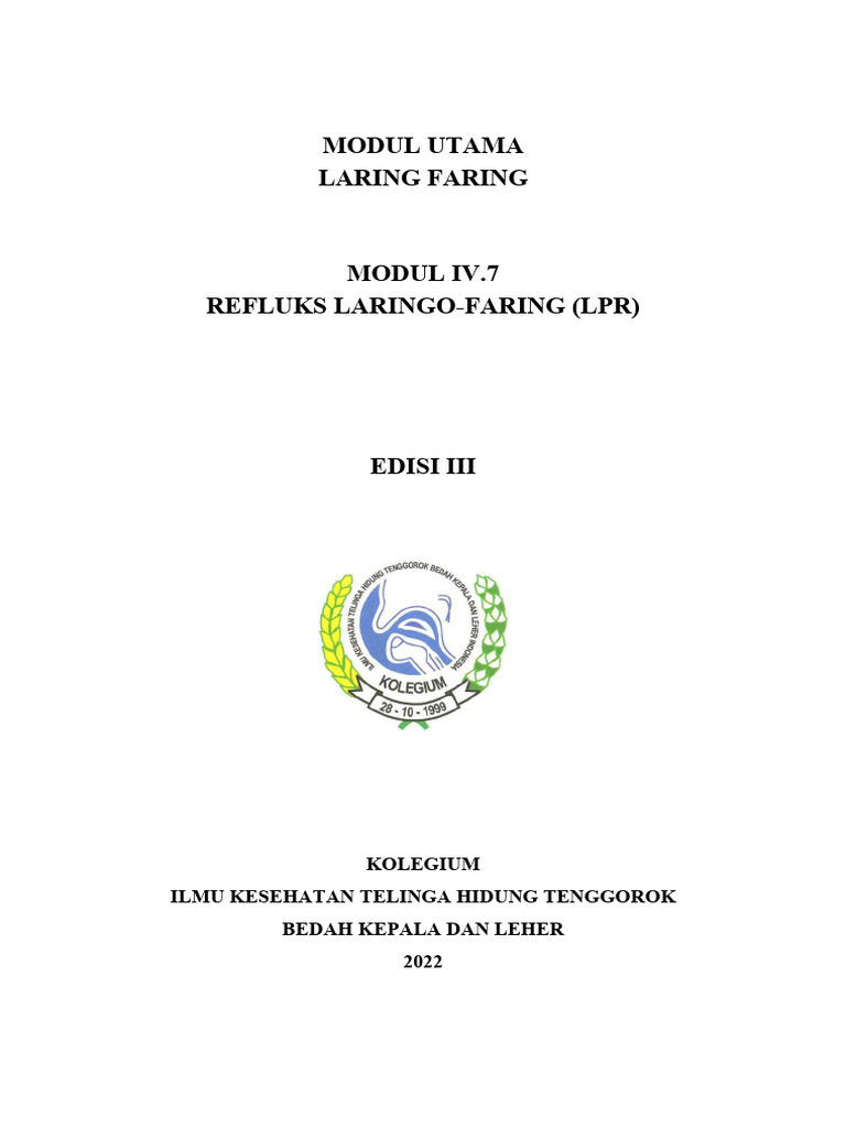 IV7 Refluks Laringo-Faring LPR | PDF