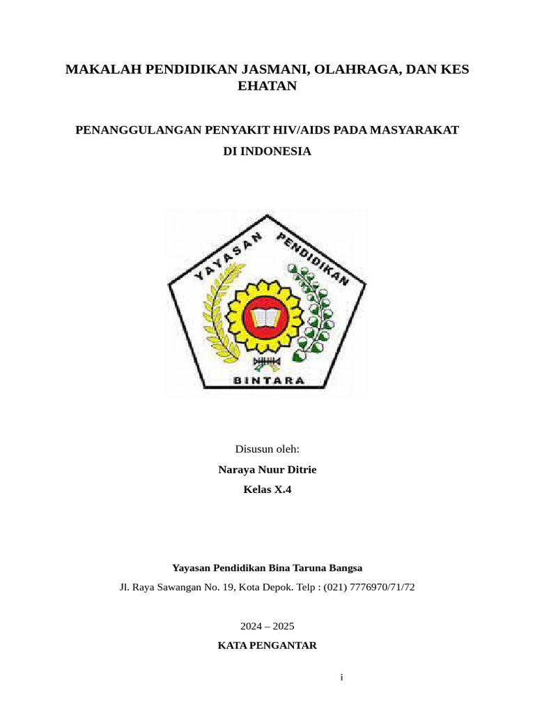 Makalah PJOK Naraya Nuur Ditrie HIV AIDS | PDF
