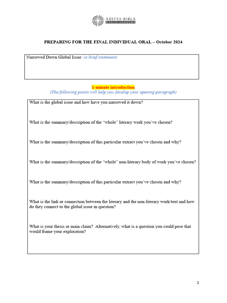 Io Planning Template - October 2024 | PDF
