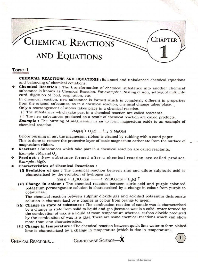 Chemical Reaction and Equation | PDF