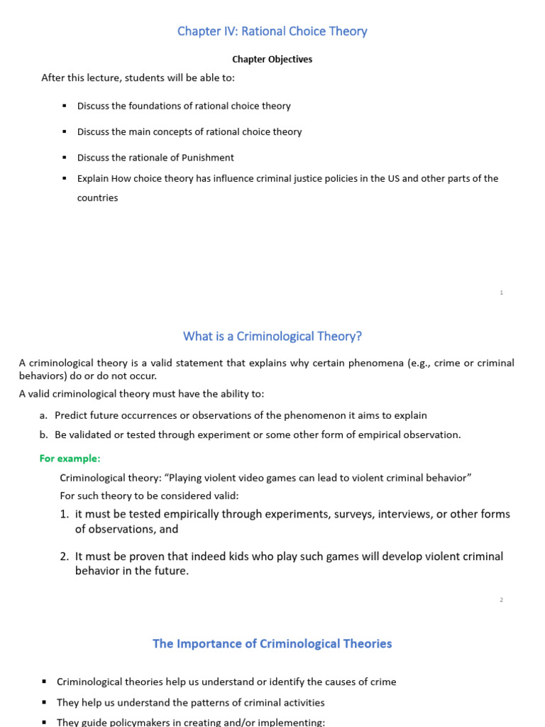 Chapter 4 - Rational Choice Theory | PDF