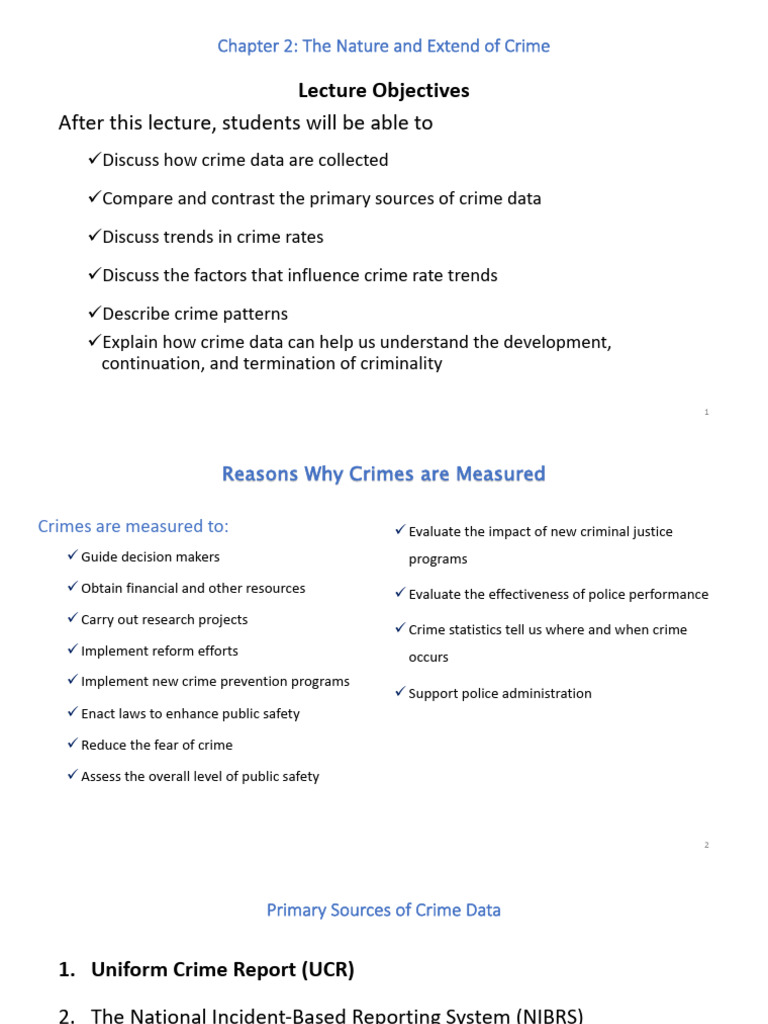 Chapter 2 Nature and Extent of Crime | PDF