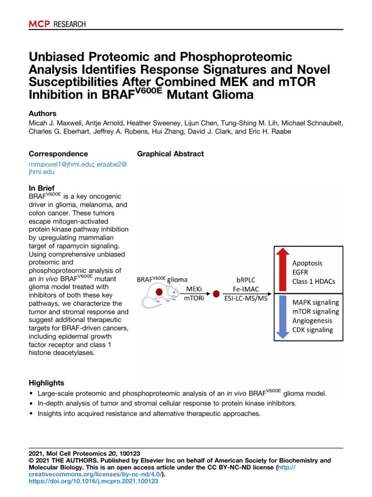 Unbiased Proteomic and Phosphoproteomic Analysis Identifies Response Signatures and Novel ...