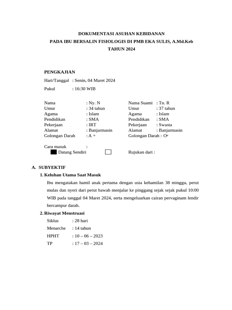 Askeb - Ibu Bersalin - Nida | PDF