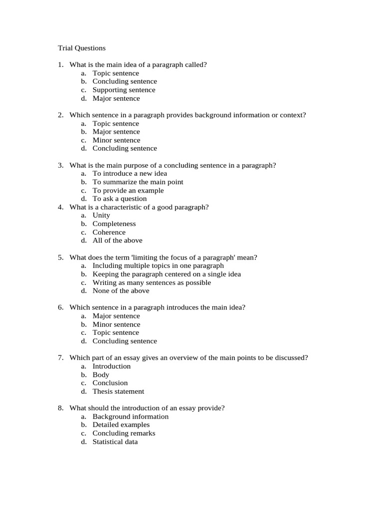 Trial Questions-1 | PDF