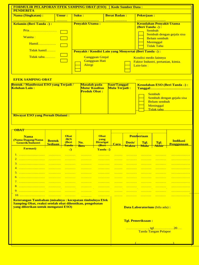 Form Meso - Kuning 2021 | PDF