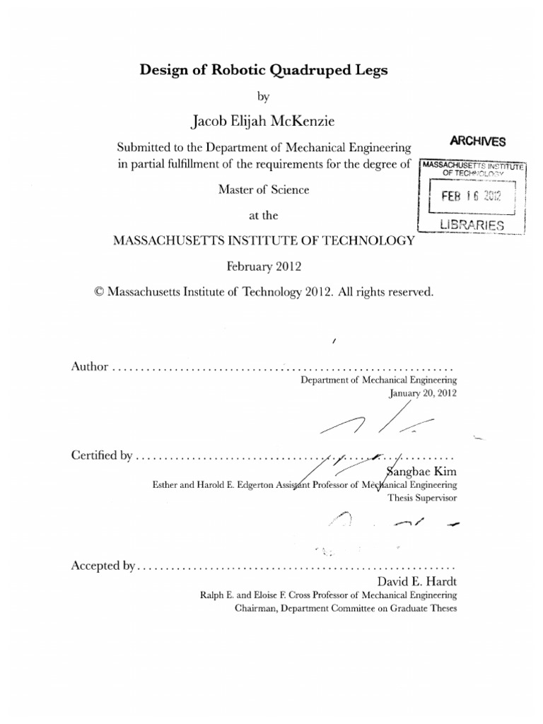 MIT Leg Thesis | PDF