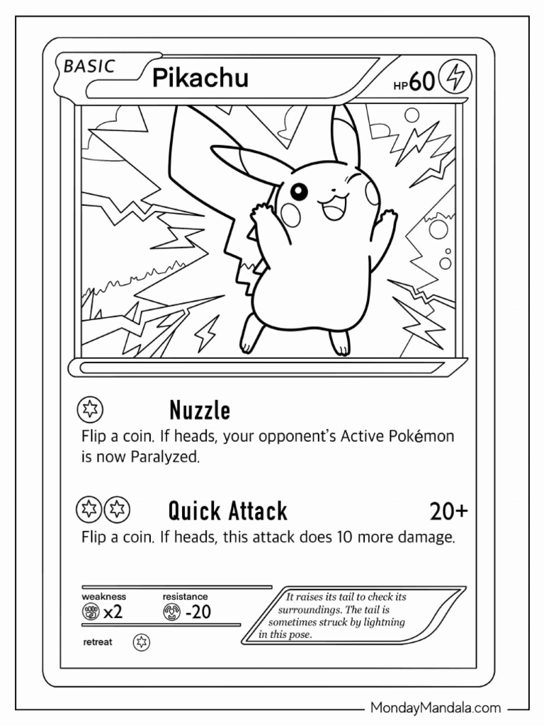Detailed Pokemon Card of Pikachu | PDF