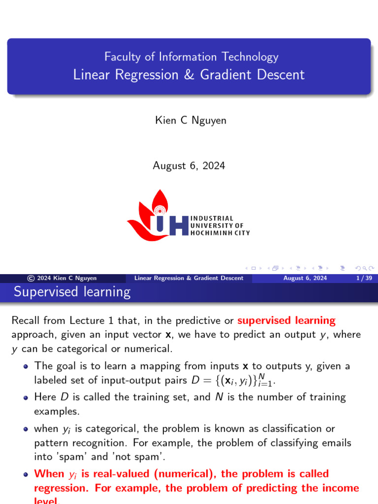 ML Lecture 02 Linear Regression | PDF