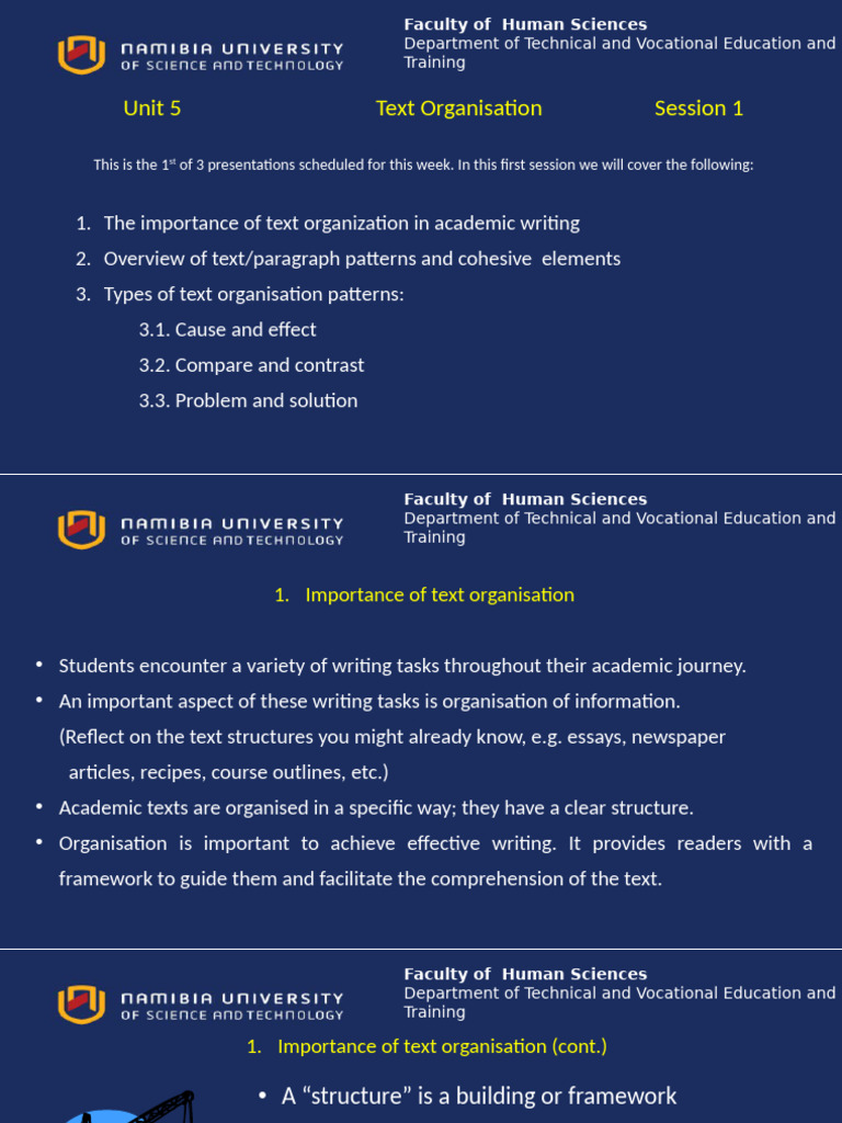 Text Organisation Session 1 | PDF