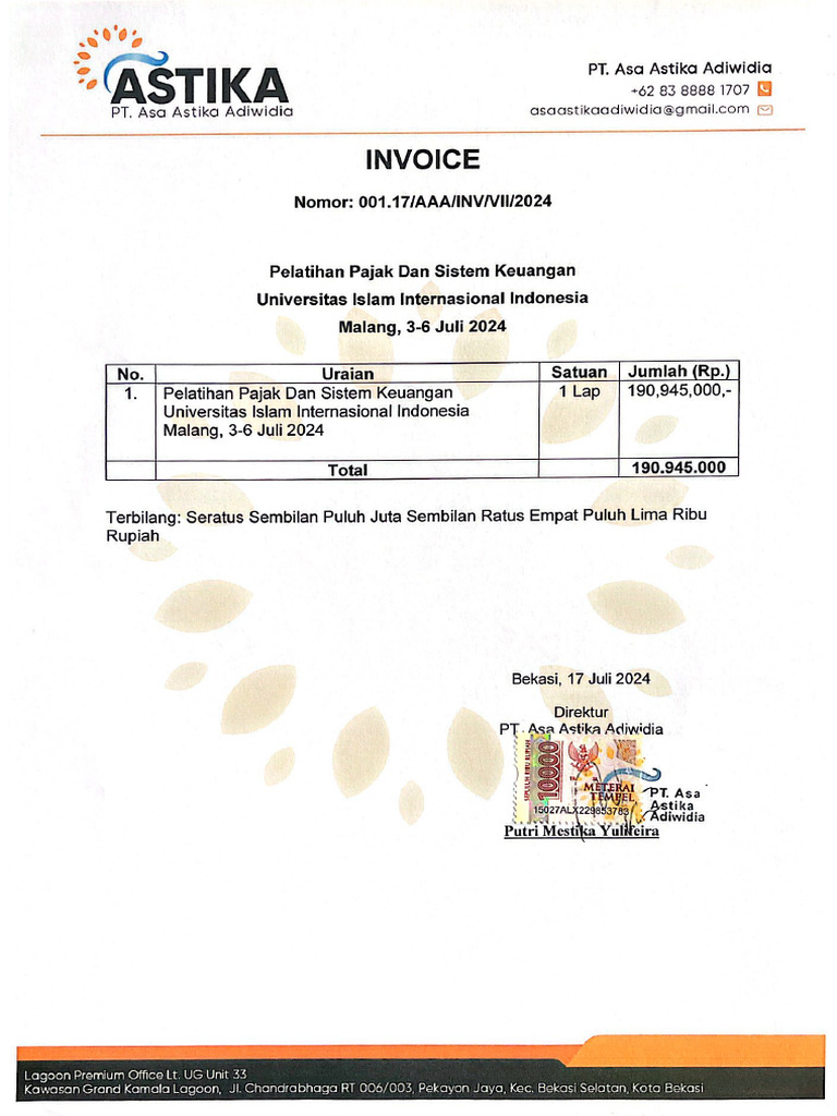 Invoice Pt. Aaa | PDF