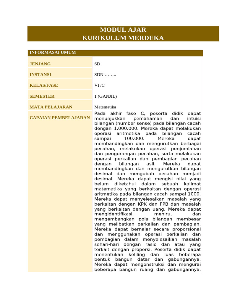 Modul Ajar 1 | PDF