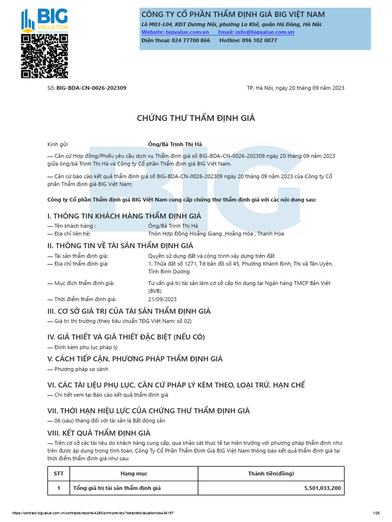 Bigvietnam Báo Cáo Big Bda CN 0026 202309 | PDF