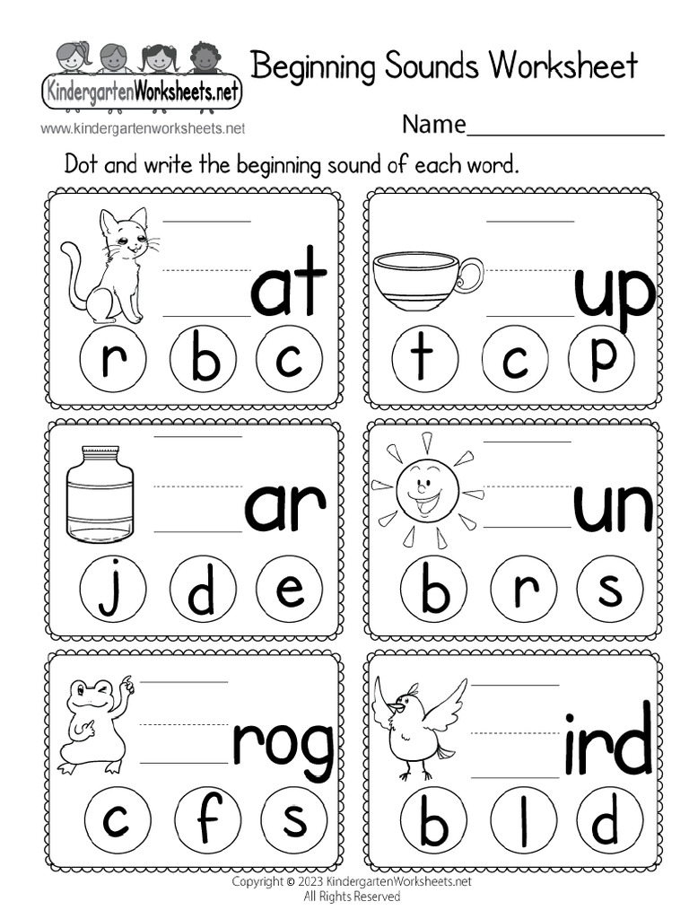 Kindergarten Worksheet 1.1 | PDF