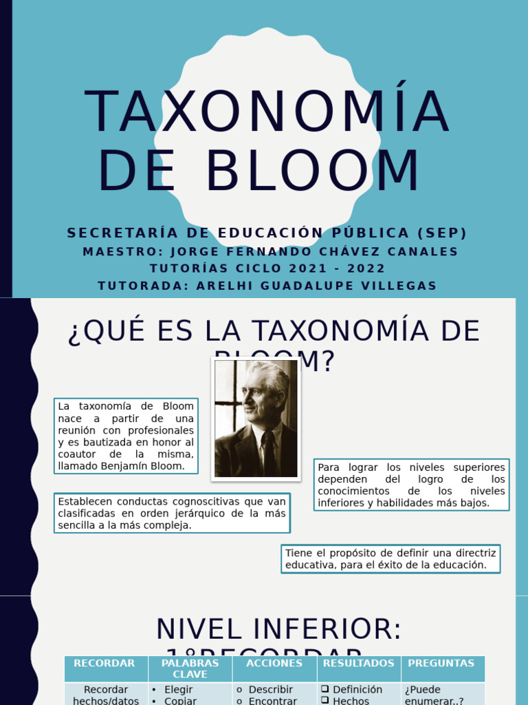 Taxonomía de Bloom | PDF