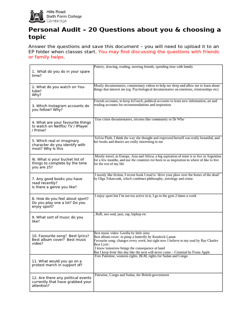 Personal Audit EPQ | PDF