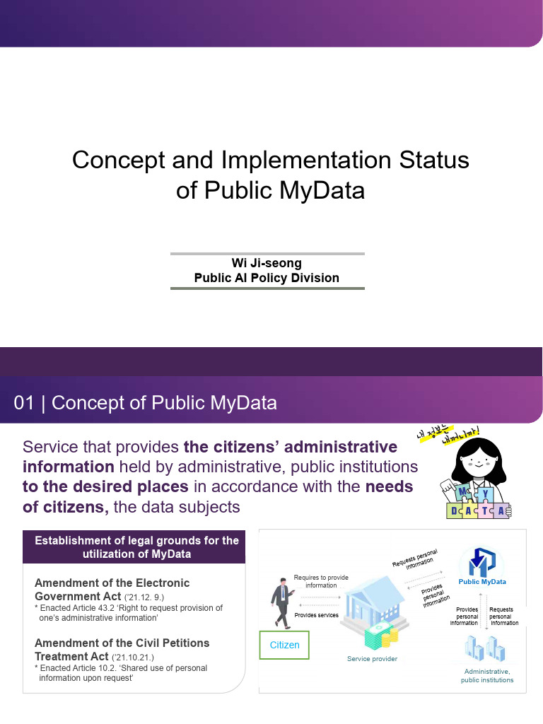Concepto y Estado de Implementación de Public MyData | PDF