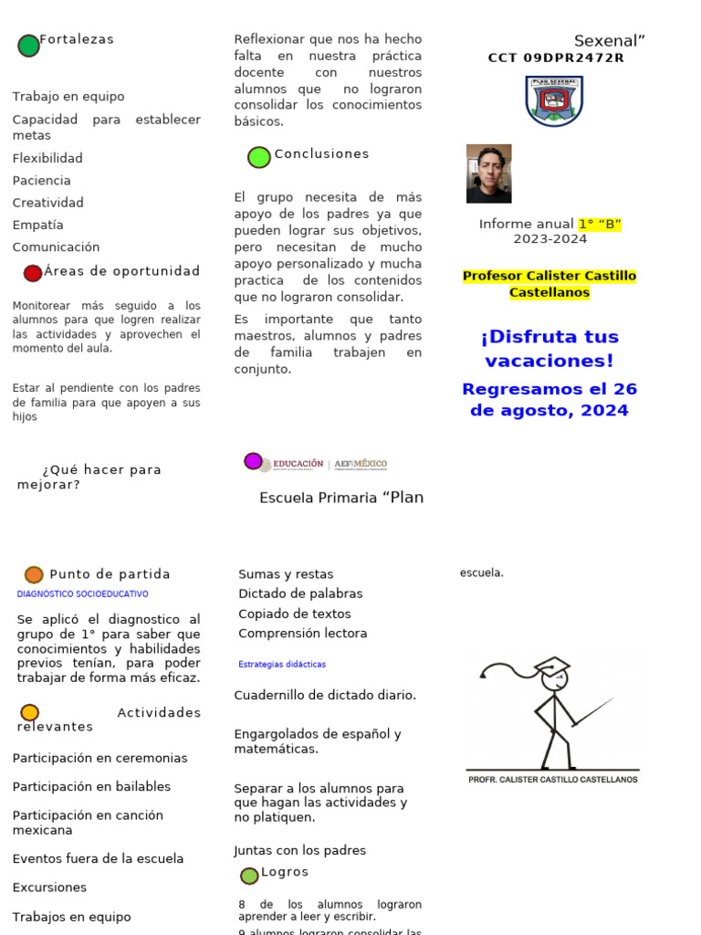 Triptico Plan Sexenal - 025459 | PDF