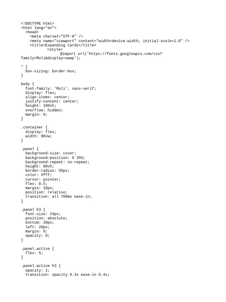 Expanding Card Using Js Pdf