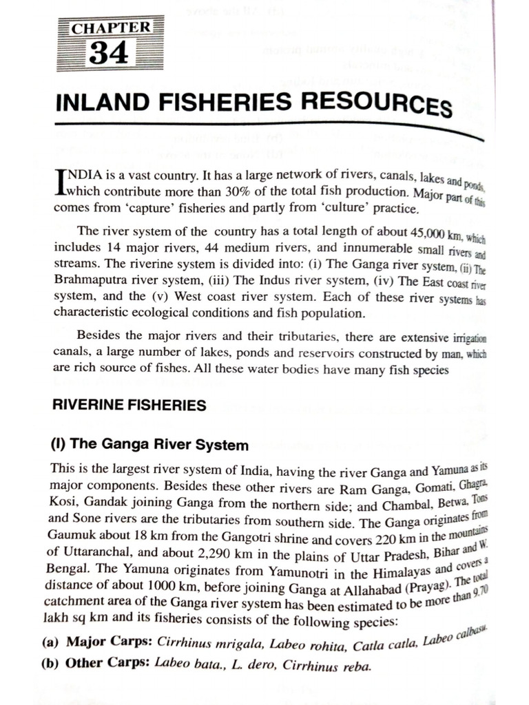 Inland Fisheries Resources & River System | PDF