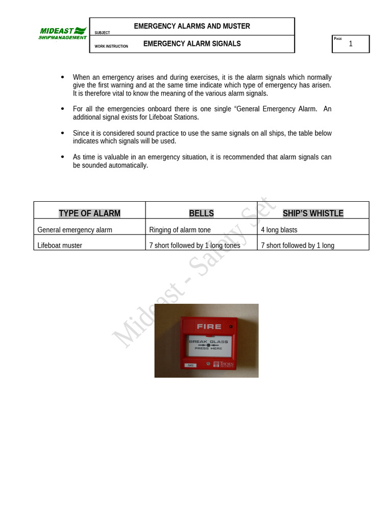 01 Emergency Alarm Signals | PDF