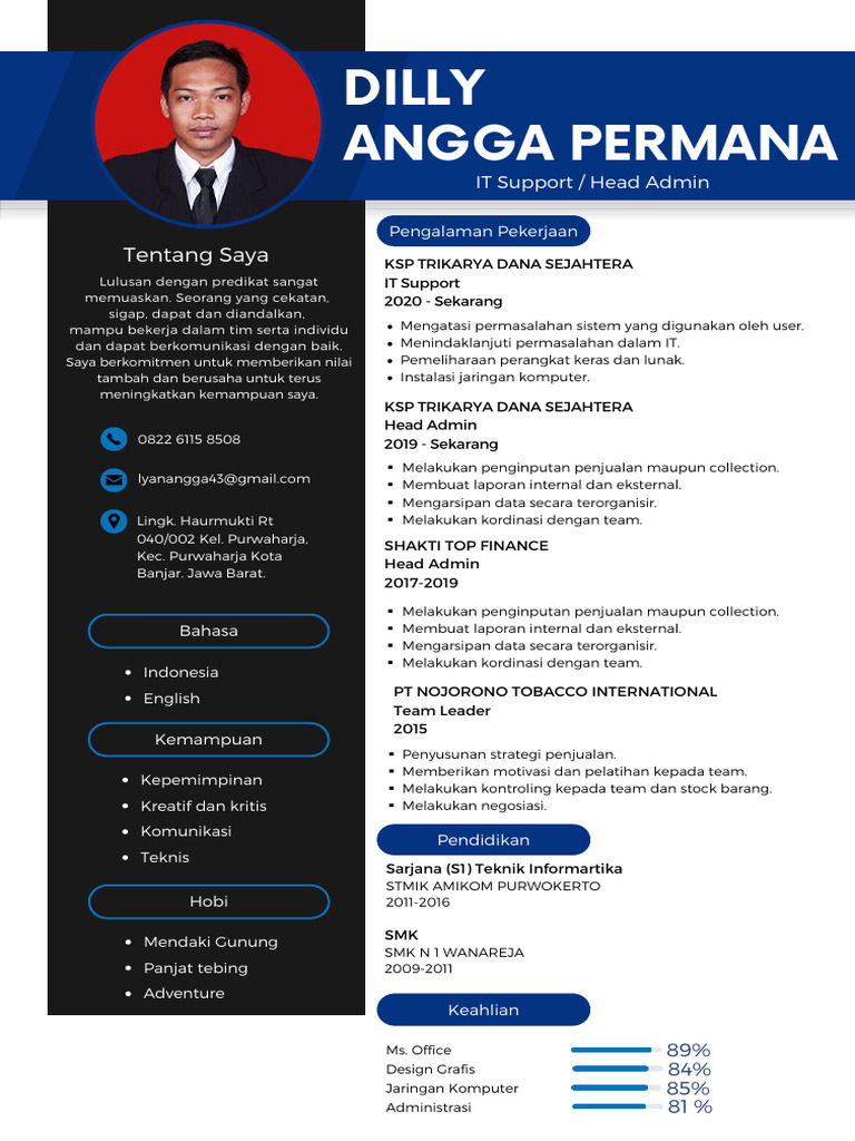 CV Dilly Angga Permana Update | PDF
