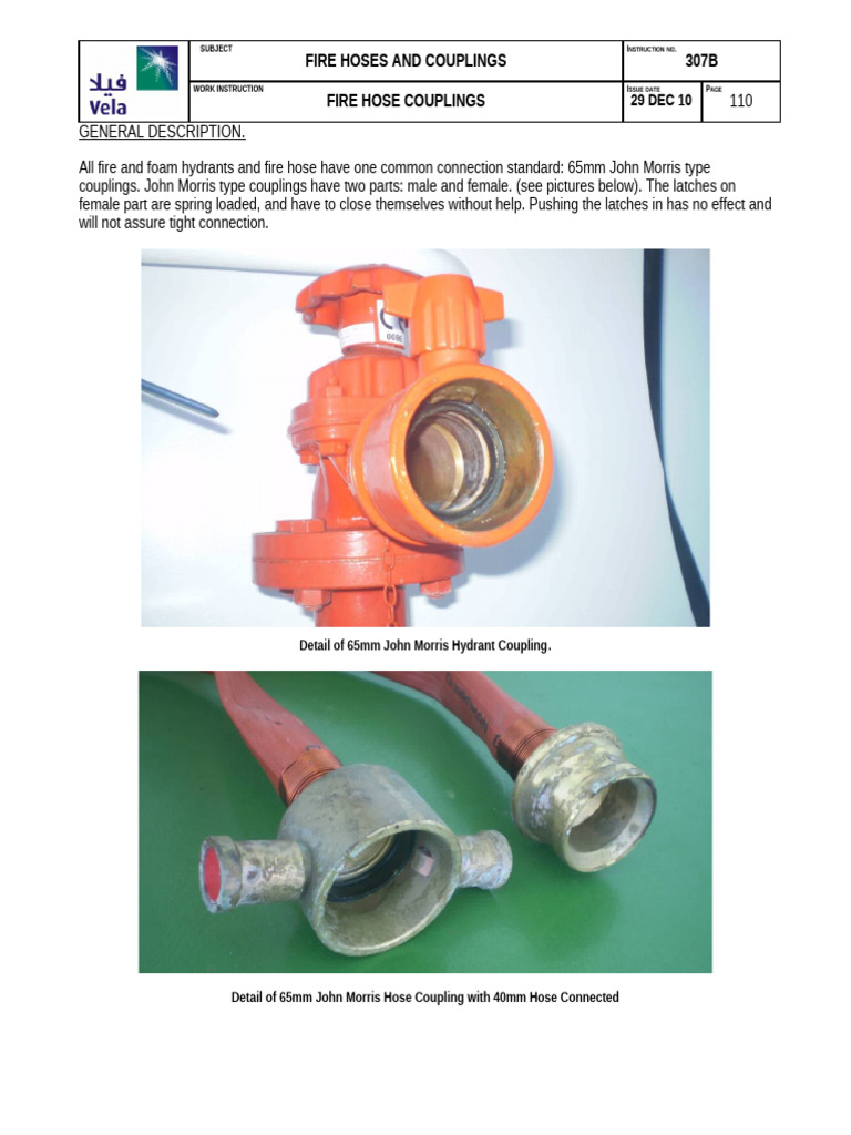 307B Fire Hose Couplings Fire Hoses and Couplings: Detail of 65mm John ...