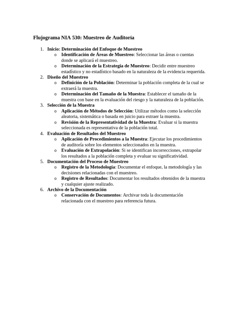 Flujograma NIA 530 | PDF
