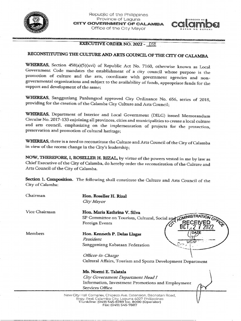 Executive Order-052 | PDF