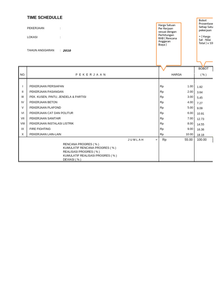 Contoh Time Schedule | PDF