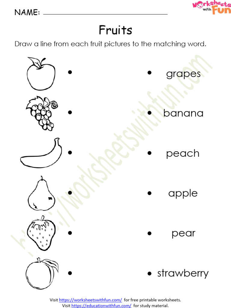 Fruits Worksheet 1 | PDF