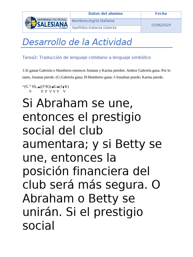 Galarza - Ingrid - Pensamiento Critico - T2 - U1 | PDF