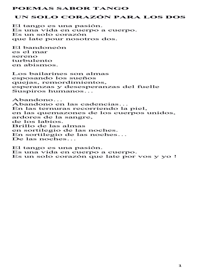 Sabor Tango Textos en Español | PDF