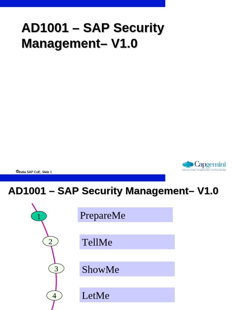 AD1001 - SAP Security Management-V1.0 | PDF