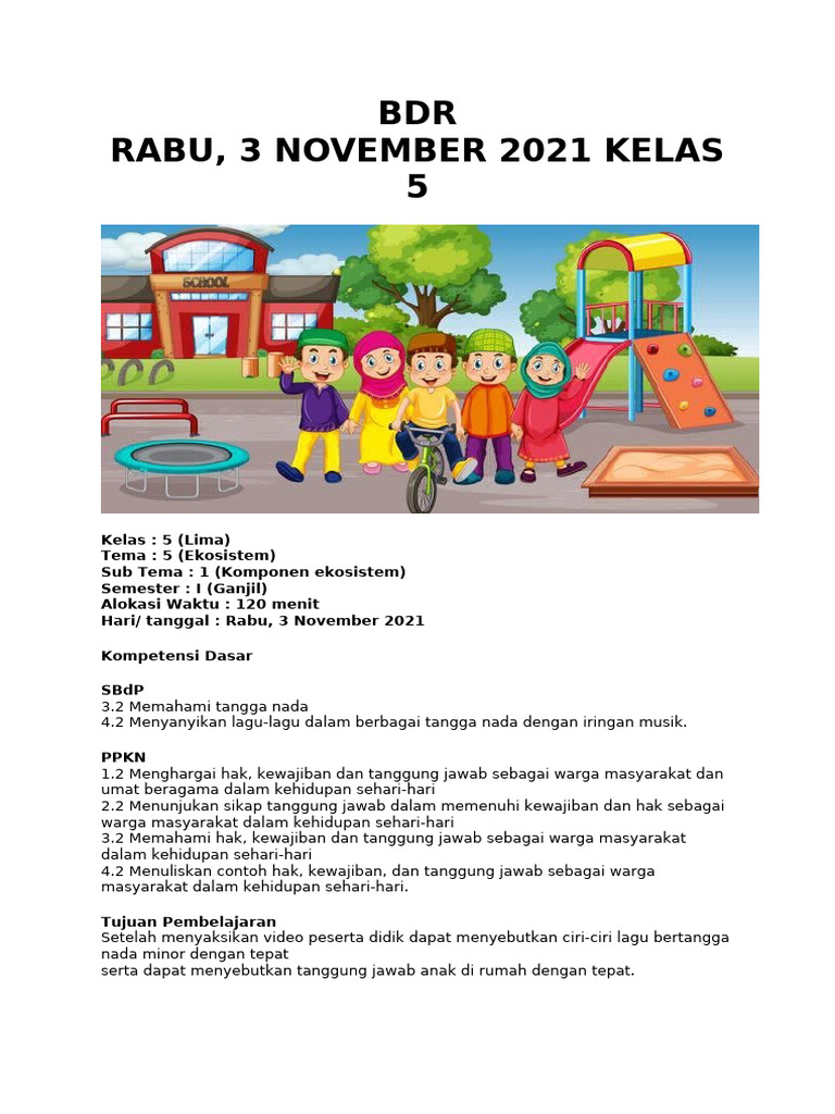 BDR Rabu, 3 November 2021 Kelas 5 | PDF