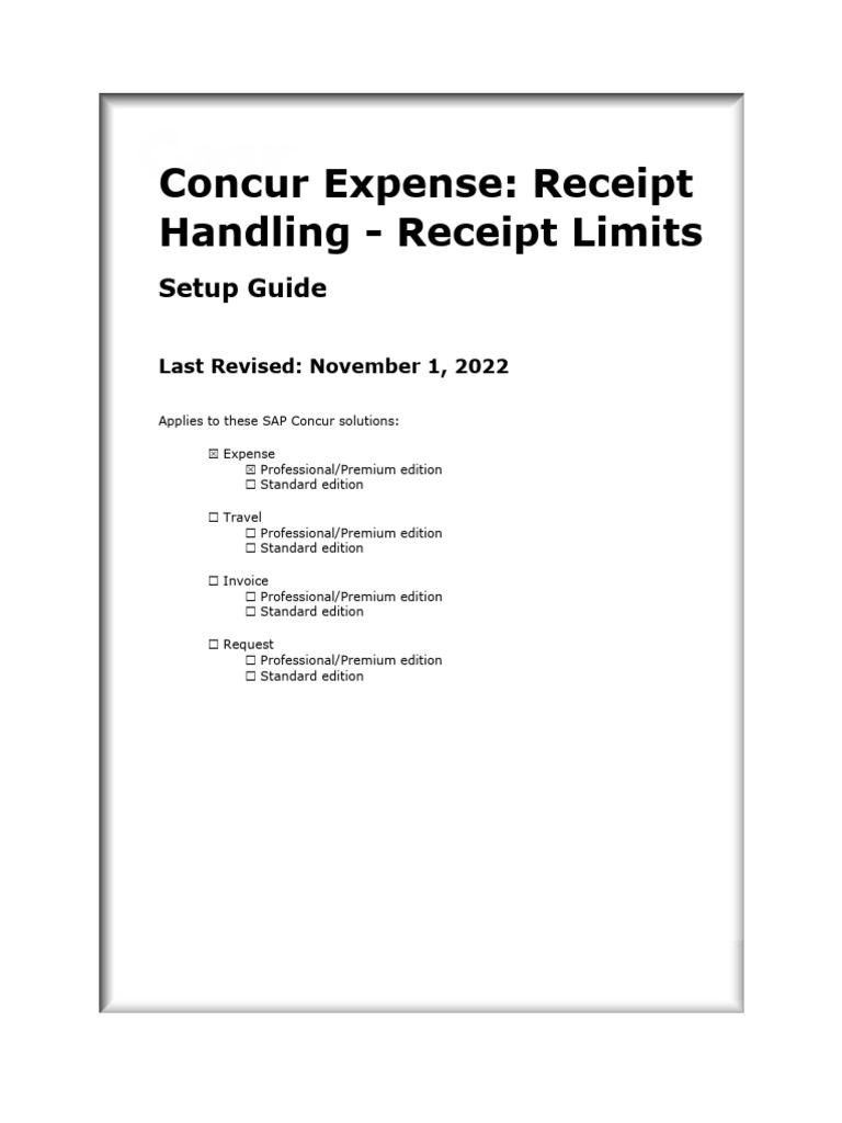 Exp SG Rec Hand Receipt Limits | PDF