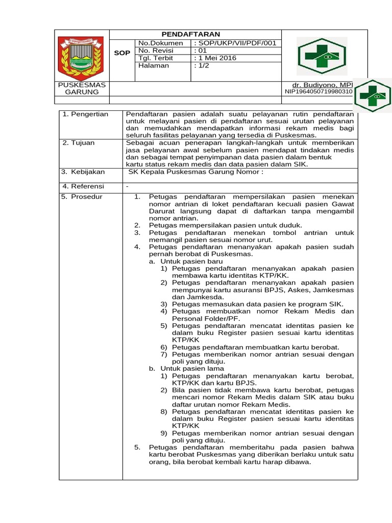 Sop Nomor Antrian | PDF