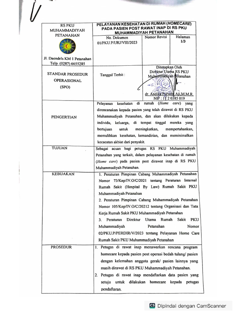 Spo Homecare Post Ranap | PDF