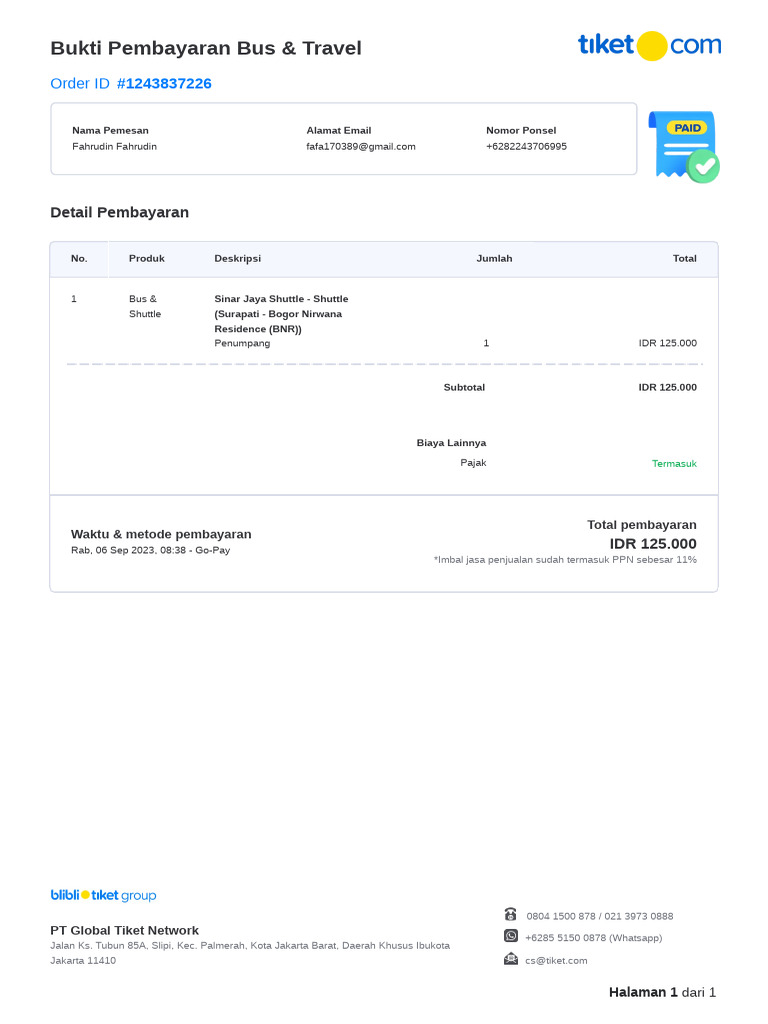 E Receipt Bus ID 1243837226 | PDF