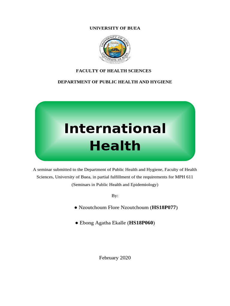 International Health | PDF | Pandemic | Wellness