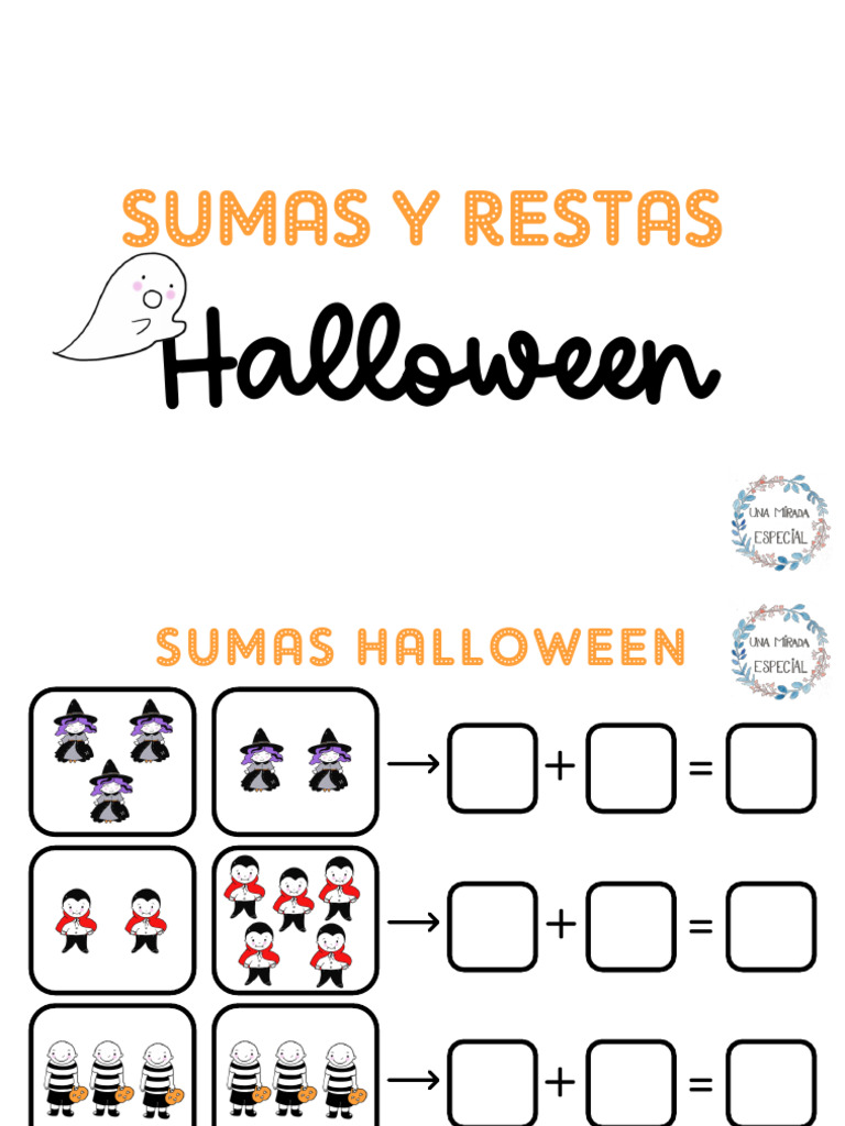Sumas y Restas Halloween | PDF